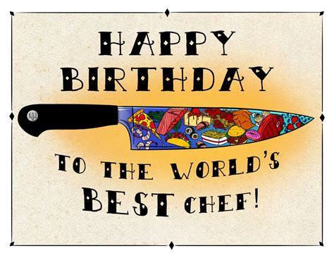 Happy Birthday Worlds Best Chef Greeting Card Etsy