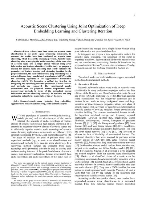 acoustic scene clustering using joint optimization of deep embedding learning and clustering