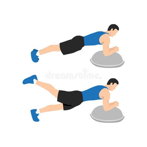 Hombre Haciendo Ejercicio De Elevación De Pierna De Tablón De Bola De