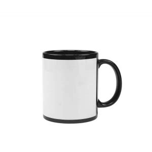 Caneca Preta Tarja Branca 325 ML 11oz