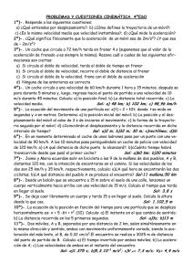 Ejercicios de cinemática Recursos de Física y Química