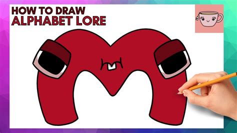 Cómo dibujar Alphabet Lore Letra minúscula M Tutorial de dibujo