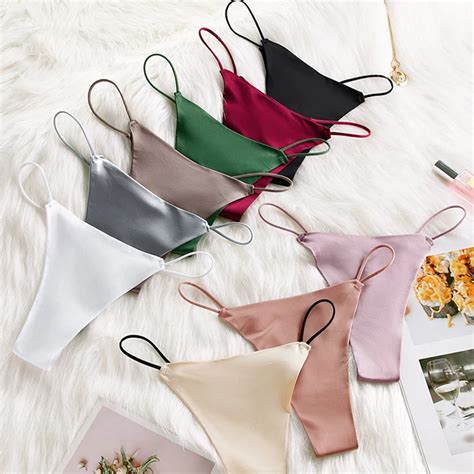 Ice Silk Lingerie Sexy Seamless G String Thong Women Mid Waist Quick