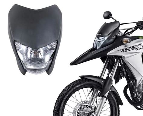 Frente Farol Bloco Optico Carenagem Frontal Preto Honda Xre De