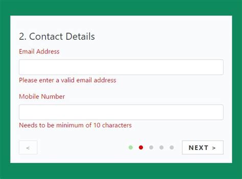 Easy Sequential Step Wizard With Data Validation Jquery Stepform