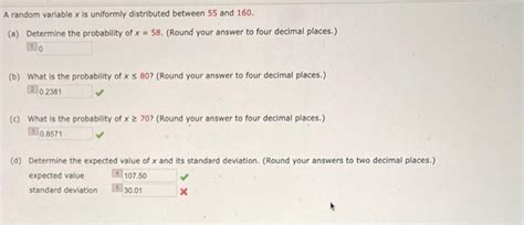 Solved A Random Variable X Is Uniformly Distributed Between Chegg