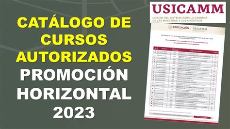 Catálogo de cursos autorizados Promoción horizontal 2023 Educación