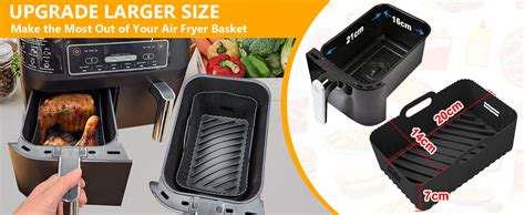 Moleath 2023 Upgraded 2PCS Silicone Air Fryer Liners For Ninja AF300UK
