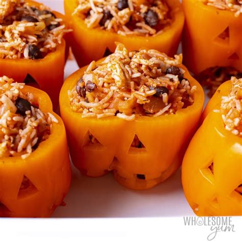 Halloween Stuffed Peppers Jack O Lantern Wholesome Yum
