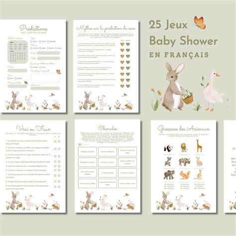 25 Jeux Prédictions Carton Prédiction Shower De Bébé En Français