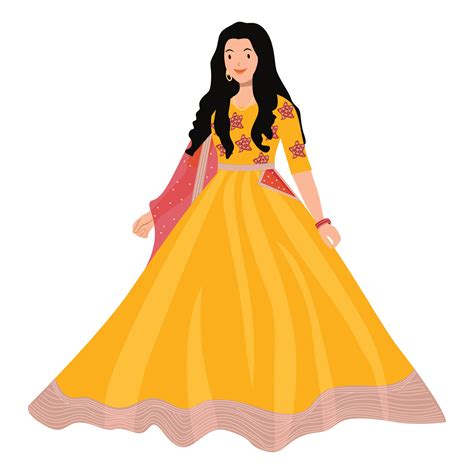 Haldi Ceremony Rituals Indian Bride Yellow Outfits 27600873 Vector Art