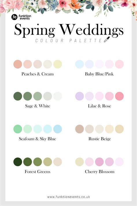 The Spring Wedding Color Palettes