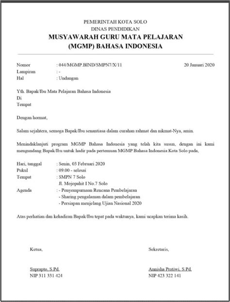 Detail Contoh Surat Dinas Yang Baik Dan Benar Koleksi Nomer