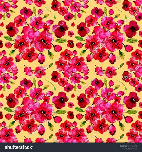 Seamless Pattern Abstracts Floral Composition Stock Illustration