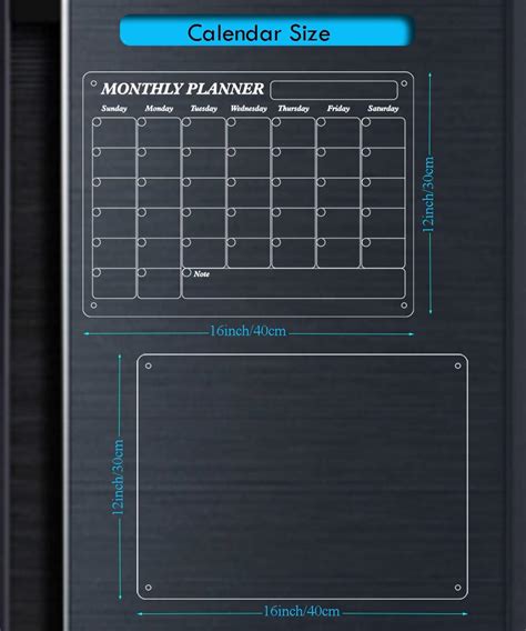 Calendario acrílico magnético para nevera 2023 kit de planificador