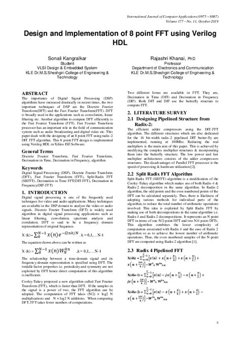 pdf design and implementation of 8 point fft using verilog hdl rajashri khanai