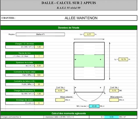 calcul d une dalle en béton armé pdf