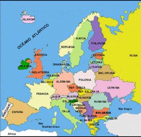 Mapa De Europa Paises Y Capitales