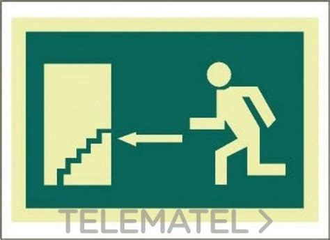 Cartel Fotoluminiscente X Mm Escalera Emergencia Izquierda Ceramhome