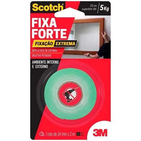 Fita Dupla Face 3m Extra Forte 5kg Fixa Quadros Espelhos Alumarx