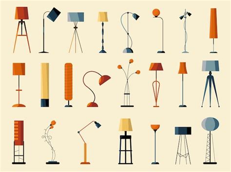 Collection De Lampadaires Design D intérieur De Salle De Dessin Animé