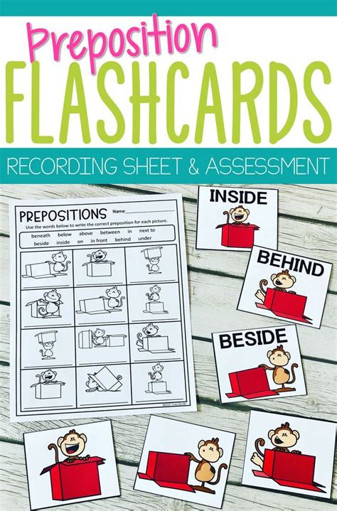 Preposition Positional Word Flashcards And Recording Sheet The Best