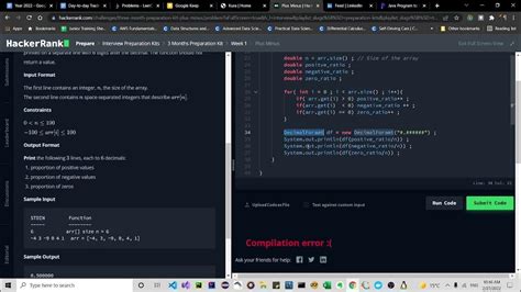 hackerrank 3 months preparation kit plus minus solved youtube