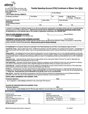 Fillable Online Flexible Spending Account Fsa Enrollment Or Waiver