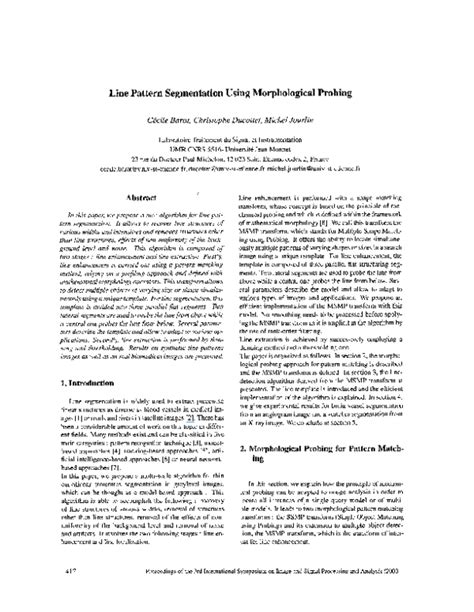 pdf line pattern segmentation using morphological probing cécile barat