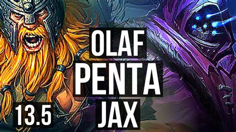 OLAF Vs JAX TOP Penta 8 Solo Kills Godlike 300 Games KR
