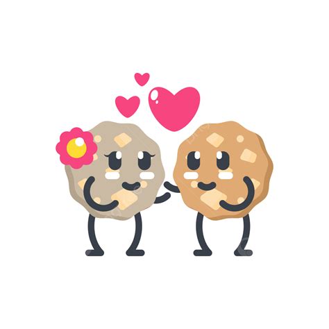 Lindas Galletas Para El Día De San Valentín Pareja PNG dibujos