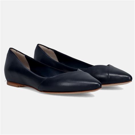 Bailarina L Arianna De Piel Azul Oscuro Con Elevador Interno