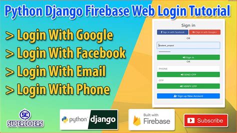 Python Django Firebase Web Login Complete Tutorial Login With
