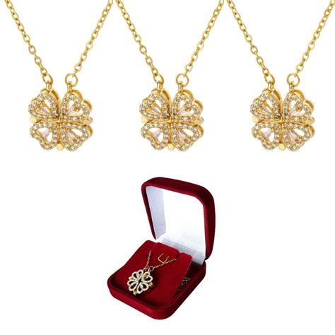 Colar Feminino A O Inoxid Vel Formato Trevo De Quatro Folhas Cora O
