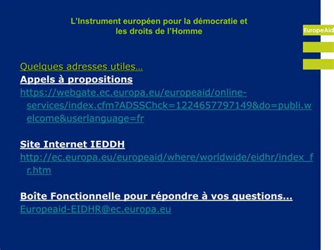 PPT LâInstrument europÃen pour la dÃmocratie et les droits de lâ