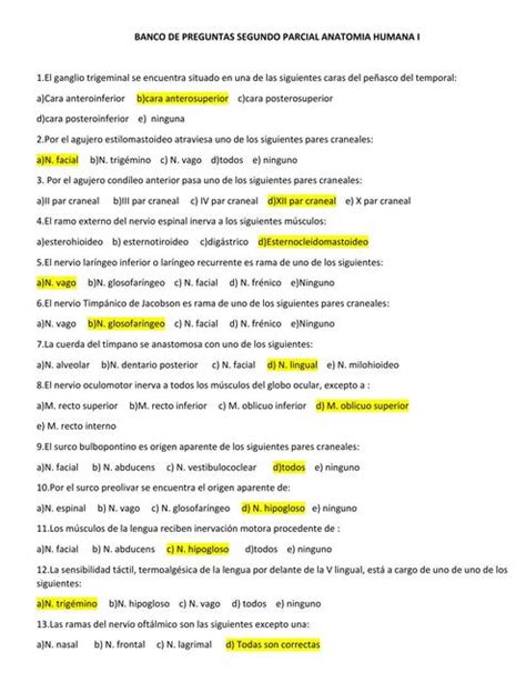 Flashcards De BANCO DE PREGUNTAS SEGUNDO PARCIAL ANATOMIA HUMANA I