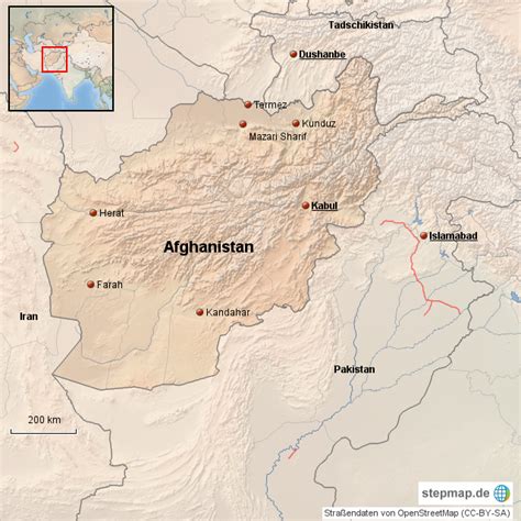 StepMap Afghanistan Landkarte für Afghanistan