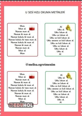 U Sesi H Zl Okuma Metinleri Eduhol Etkinlik Ndir Oyun Oyna