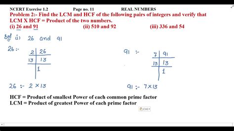 find the lcm and hcf of the following pairs of integers and verify that lcm x hcf product