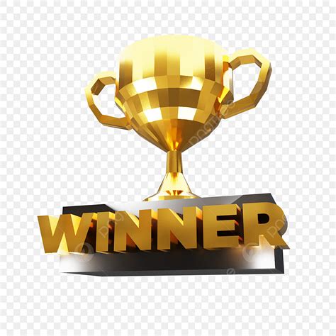 Trofeo De Oro 3d Para El Ganador PNG Dibujos Trofia 3d Oro 3dsplata