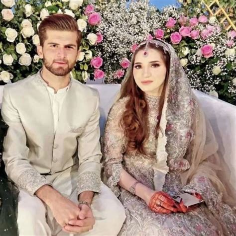 The First Images Of Shaheen Shah Afridi And His Wife Ansha From Their