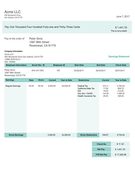 Easy Pay Stub Templates Examples To Fill In PayStubs Net Free Pay