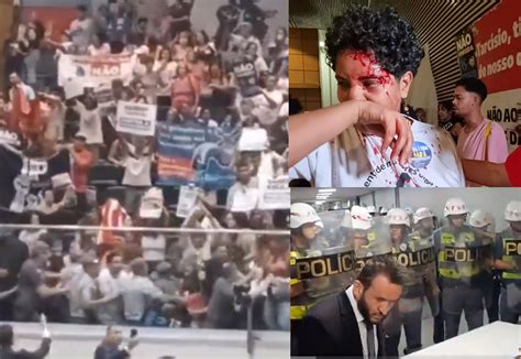 Manifestantes são agredidos por policiais em sessão da Alesp sobre