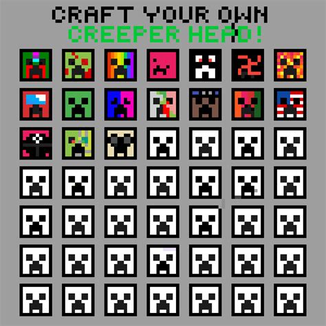 Minecraft Creeper Pixel Art Grid