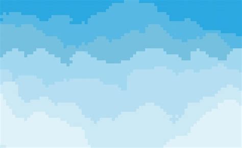 Fond De Ciel Bleu Dans Un Style Pixel Art Vecteur Premium