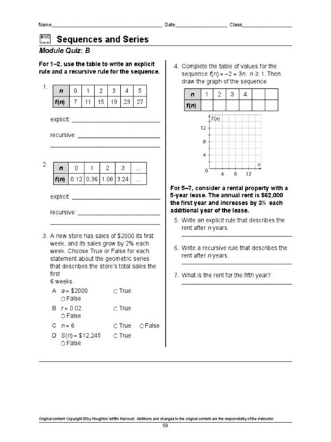 sequences and series module quiz b pdf summation numbers