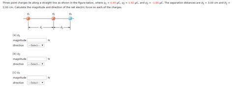 Three Point Charges Lie Along A Straight Line As Chegg