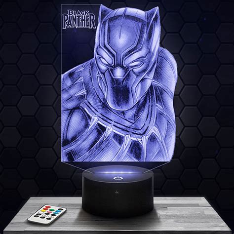 Black Panther 3D LED Lamp With A Base Of Your Choice PictyourLamp