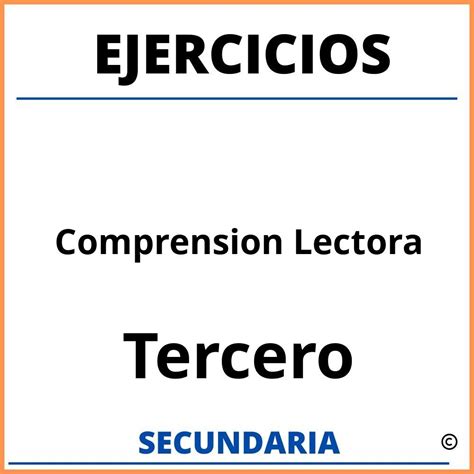Ejercicios De Comprension Lectora Para Segundo De Secundaria