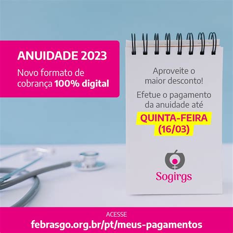 Aproveite o maior desconto pagando a anuidade 2023 até esta quinta